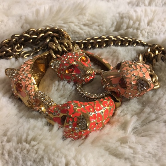 J. Crew | Jewelry | J Crew Leopard Necklace And Bracelet | Poshmark